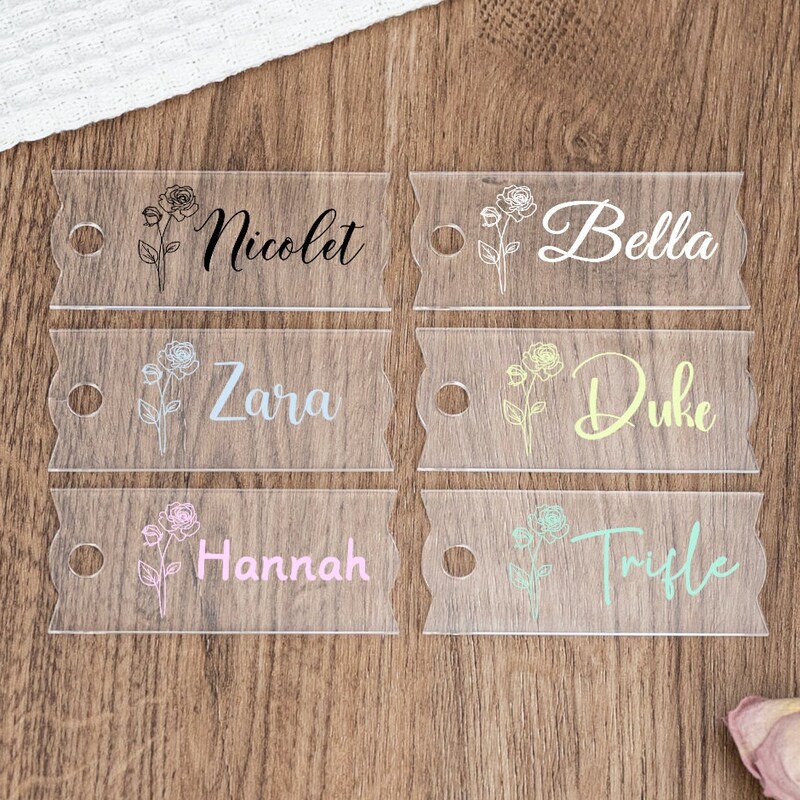 Flower Name Tags - Etsy