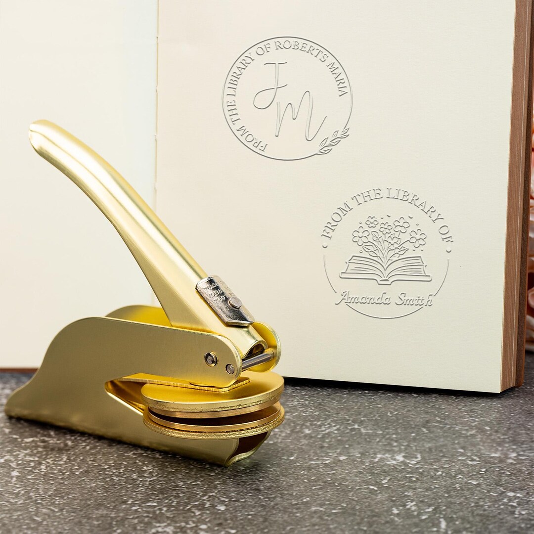 Personalized Book Embosser Stamp, Custom Book Embosser From the Library ...