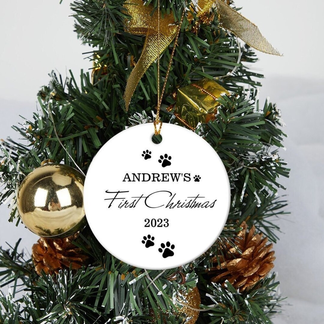 Dogs First Christmas Ornamentpersonalized Pet Christmas - Etsy UK