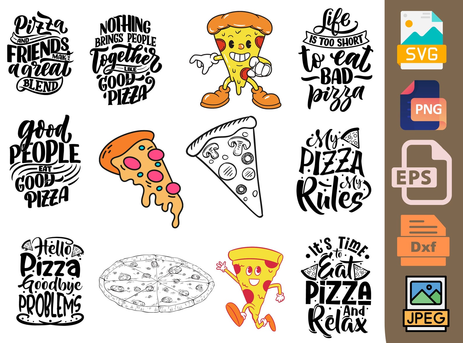 Pizza SVG Bundle\ Pizza Png Bundle\ Pizza Clipart Bundle\ Pizza ...
