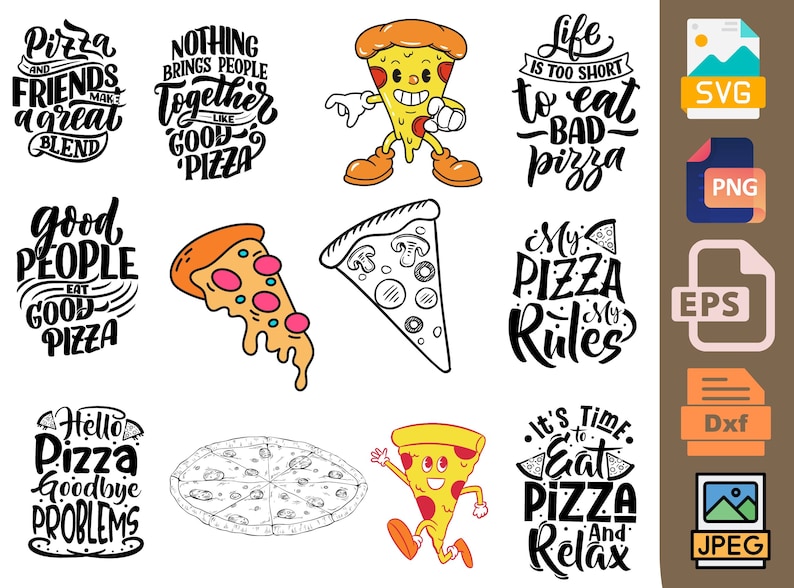 Pizza SVG Bundle\ Pizza Png Bundle\ Pizza Clipart Bundle\ Pizza ...