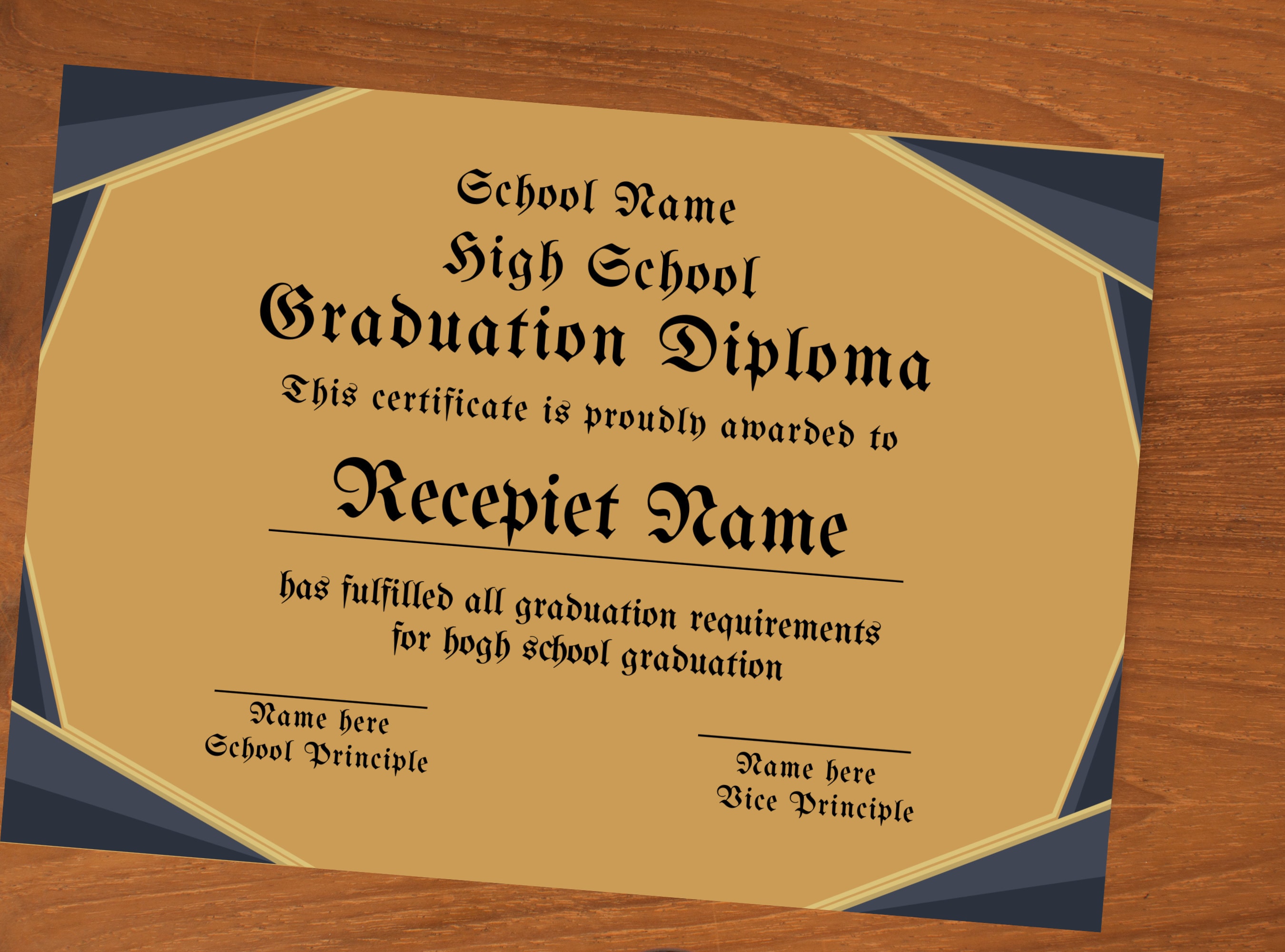 Editable Highschool Diploma Template Minimalist Printable Homeschool ...
