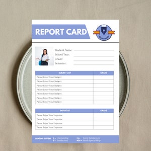 Homeschool Report Card Template: Editable Printable (PDF, Word) - Etsy