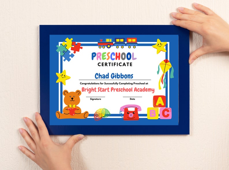 Editable Preschool Diploma Printable School Diploma Certificate School ...