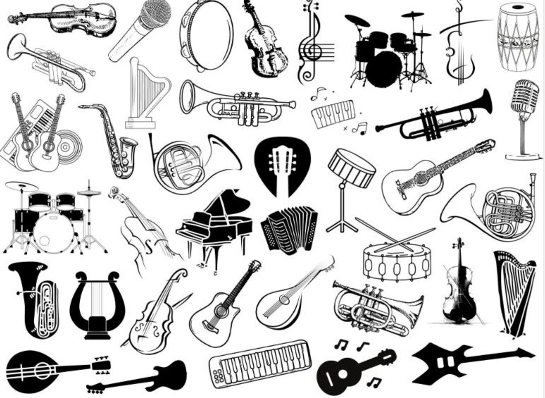 Musical Instrument Svg Bundle, Musical Instruments Clipart, Music ...