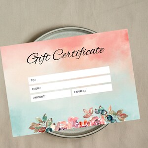 Gift Certificate Template Printable | Gift Voucher Template| Editable ...