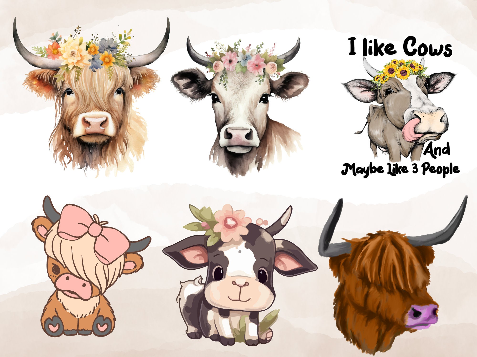 Baby Highland Cow Junk Journal Printable Page, Cow Junk Journal Kit ...