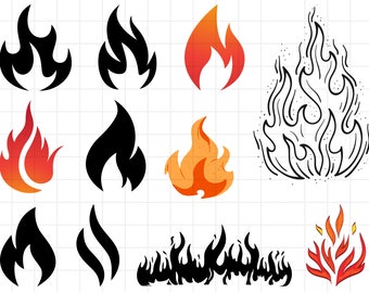 Fire Flame SVG / Fire Flame Bundle / Fire Cut File / Flames Cricut ...