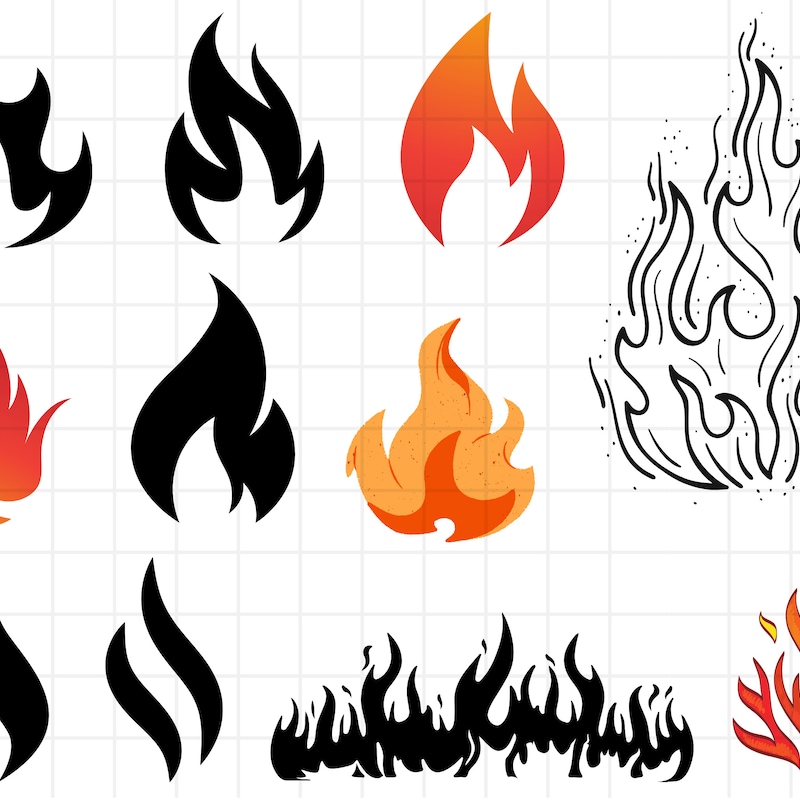 Flame Svg - Etsy
