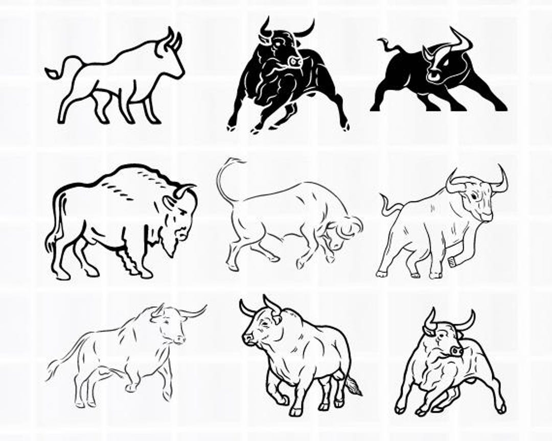 Bull SVG Clipart Bundle: Farm Animal Cut Files - Etsy