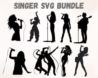 Singer Svg, Singing People Svg, Women Singing Song , Dancing and ...