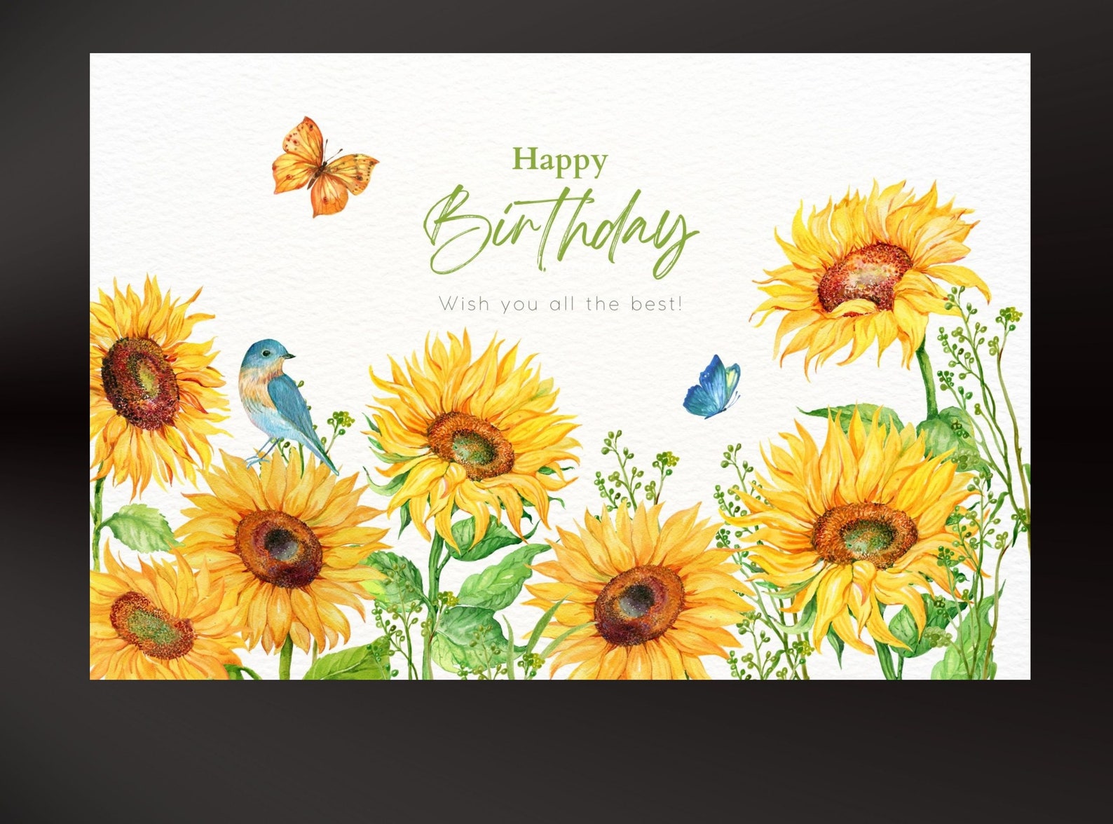 Sunflower Birthday Card, Sunflower Card, Printable Sunflower Birthday ...