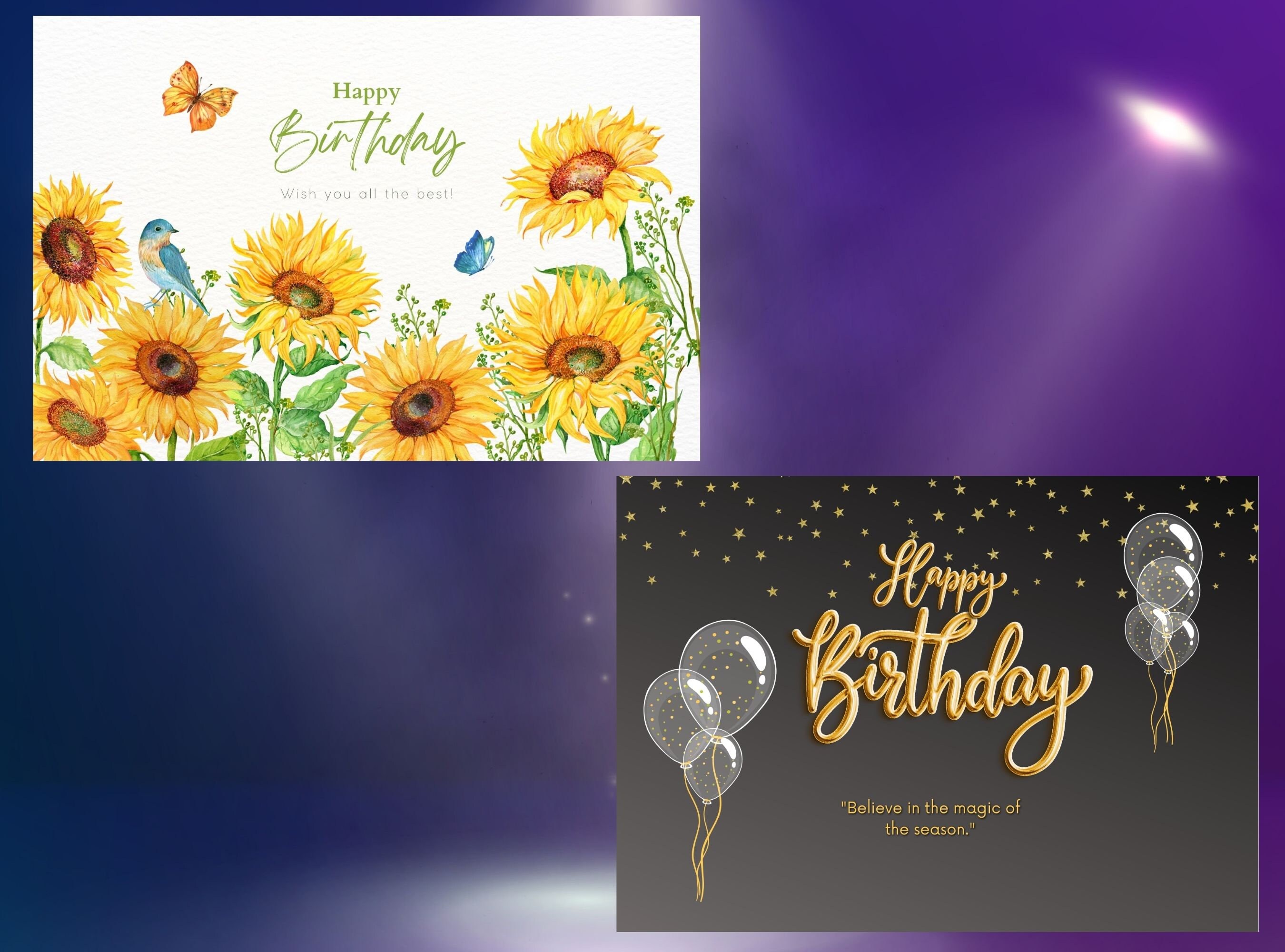Sunflower Birthday Card, Sunflower Card, Printable Sunflower Birthday ...