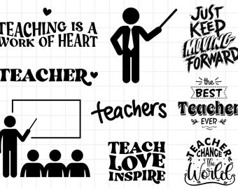 Teacher Svg Bundle, Teacher Life Svg, Teacher Quote Svg, Teacher Shirt ...