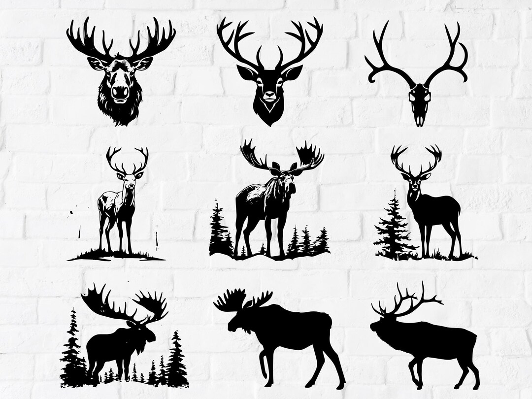 Moose SVG Bundle: Vector Cut Files for Cricut - Etsy