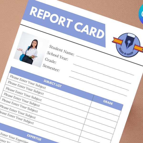 Report Card Template - Etsy