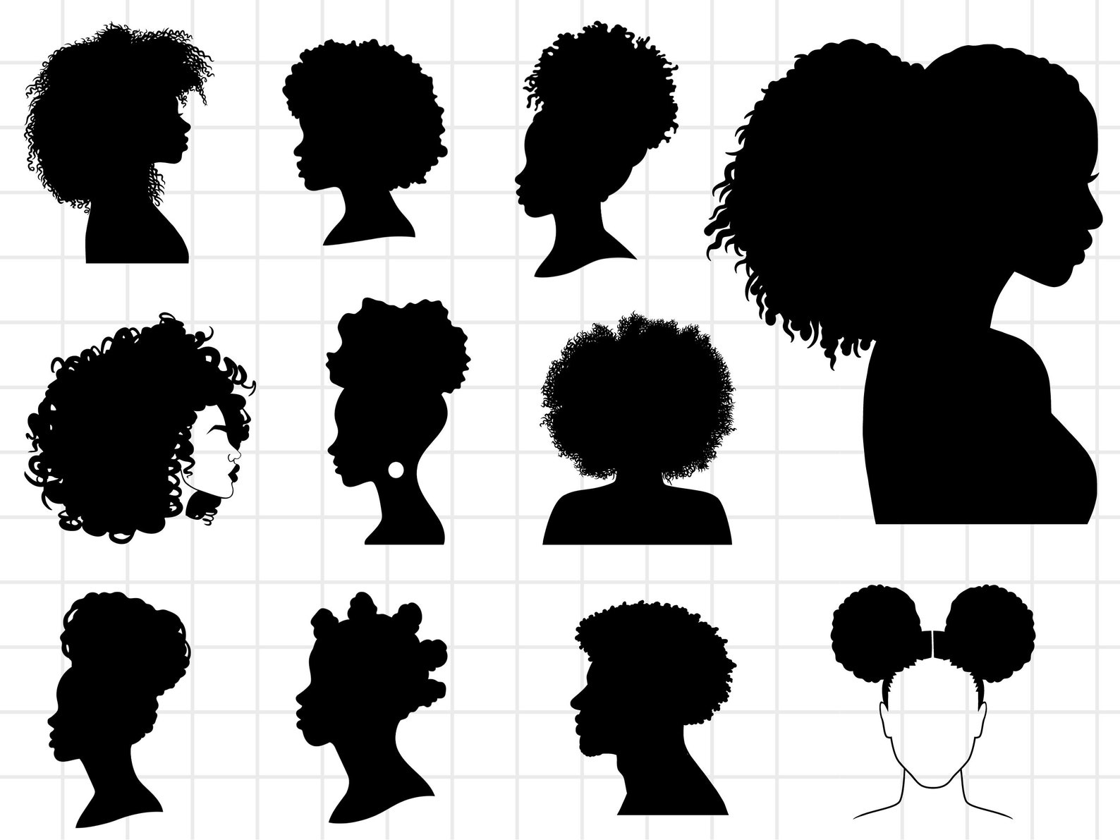 Afro Woman Svg Bundle Afro Queen Svg Afro Lady Svg Afro Girl Svg
