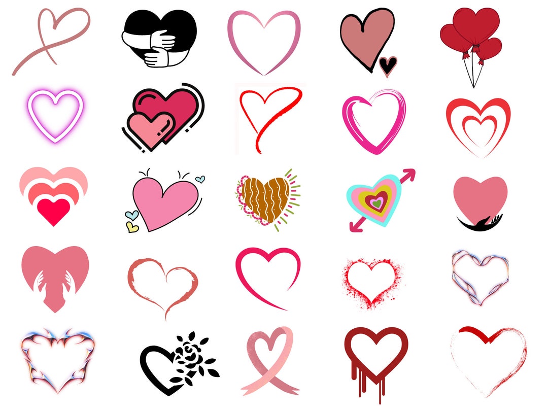 Heart Svg Bundle - Hearts Svg, Love Svg, Valentine Days Svg, Cute Heart ...