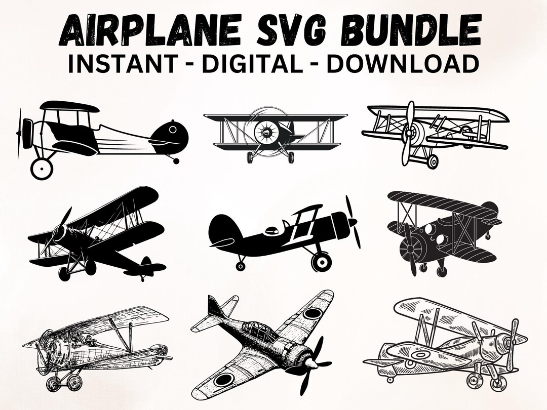 Biplane SVG, Airplane Clipart, Airplane Svg, Fly Svg, Aircraft Svg ...