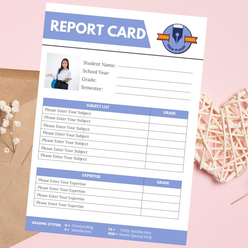 Homeschool Report Card Template: Editable Printable (PDF, Word) - Etsy