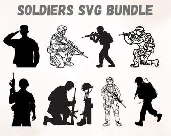 Soldier SVG Silhouette Pack 15 Designs | Digital Download | MEGA PACK ...