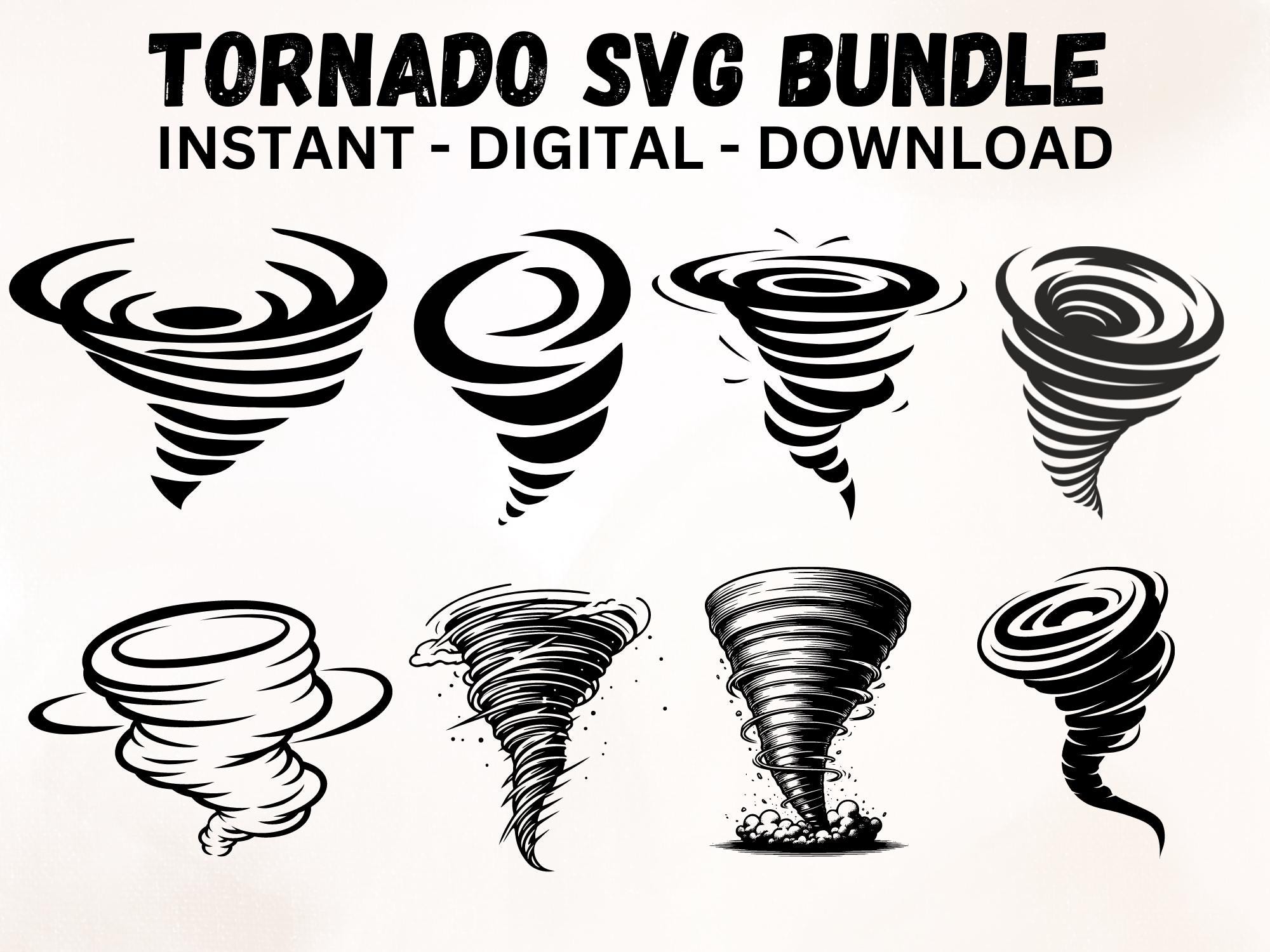 Tornado SVG Bundle, Tornado PNG, Tornado Silhouette, Tornado for ...