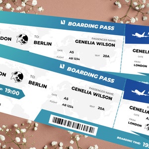 Editable Boarding Pass Template: Surprise Gift (canva Template) - Etsy