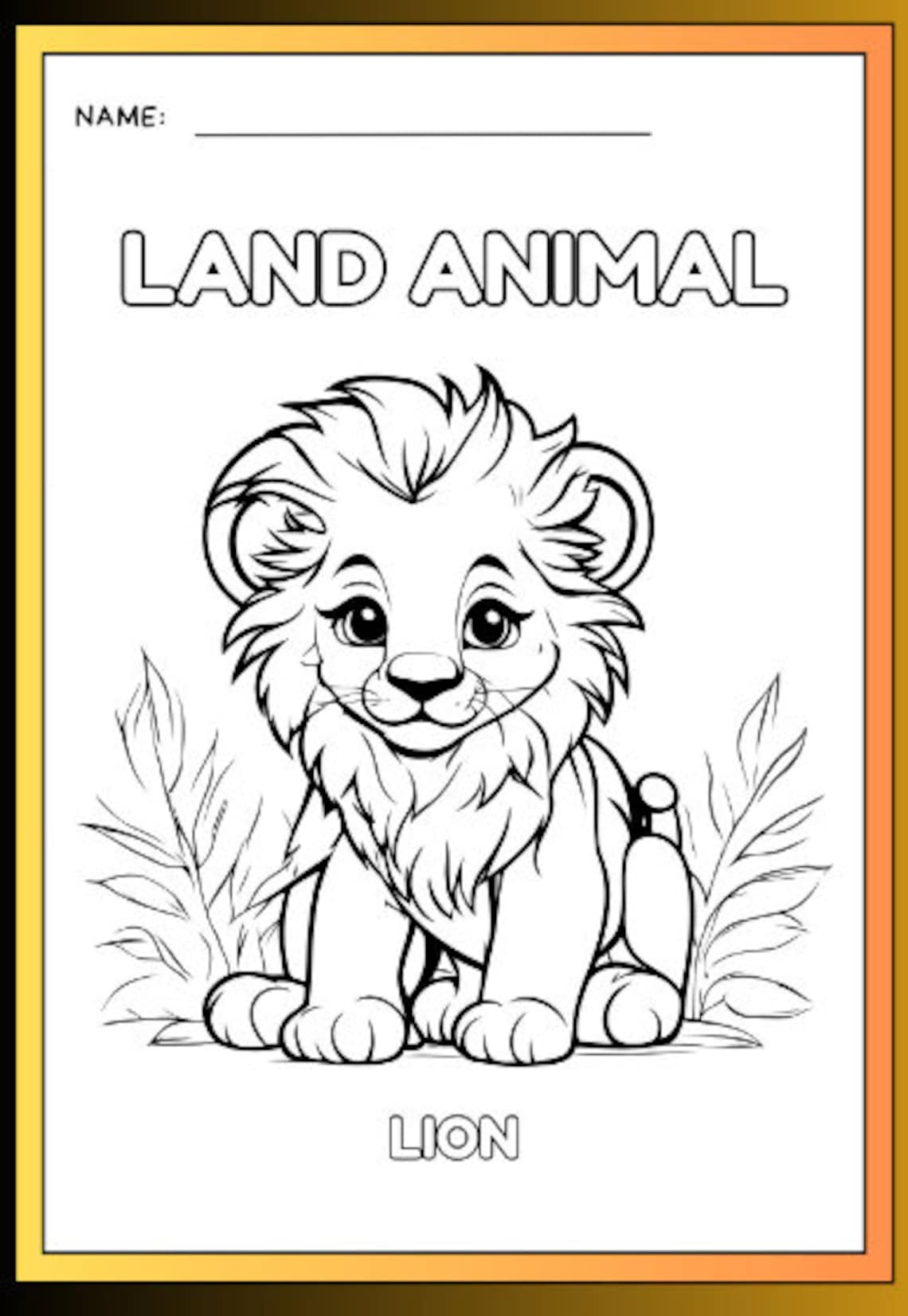 Wild Animal Coloring Pages: Fun Kids Activity (digital Download) - Etsy