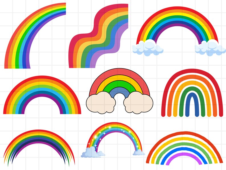 Rainbow SVG Bundle ,cloud, Weather Svg ,rainbow, Cut File ,kids ,baby ...