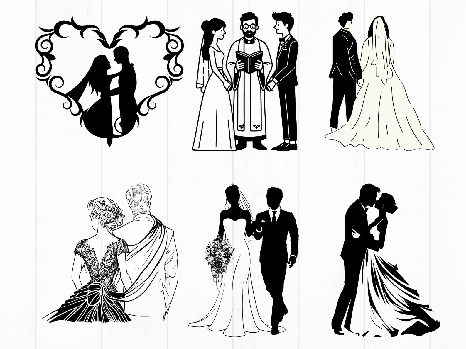 Bride and Groom SVG, Wedding Couple, Wedding SVG, Engagement Svg ...