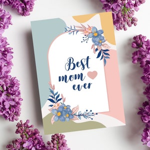 Happy Mother's Day Printable Card/ Floral Mother's Day Card Template ...