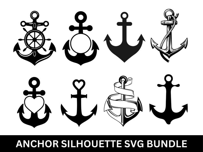 Anchor SVG Bundle, Anchor PNG Bundle, Anchor Clipart, Anchor SVG Cut ...