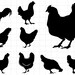 Chicken SVG, Chicken Clipart, Rooster Cut Files, Hen Silhouette ...