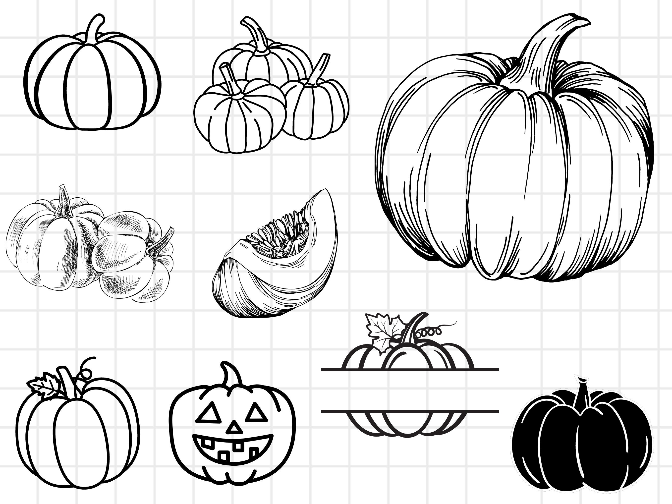Pumpkin SVG Bundle, Pumpkin SVG, Pumpkin Vector, Halloween Svg, Pumpkin ...
