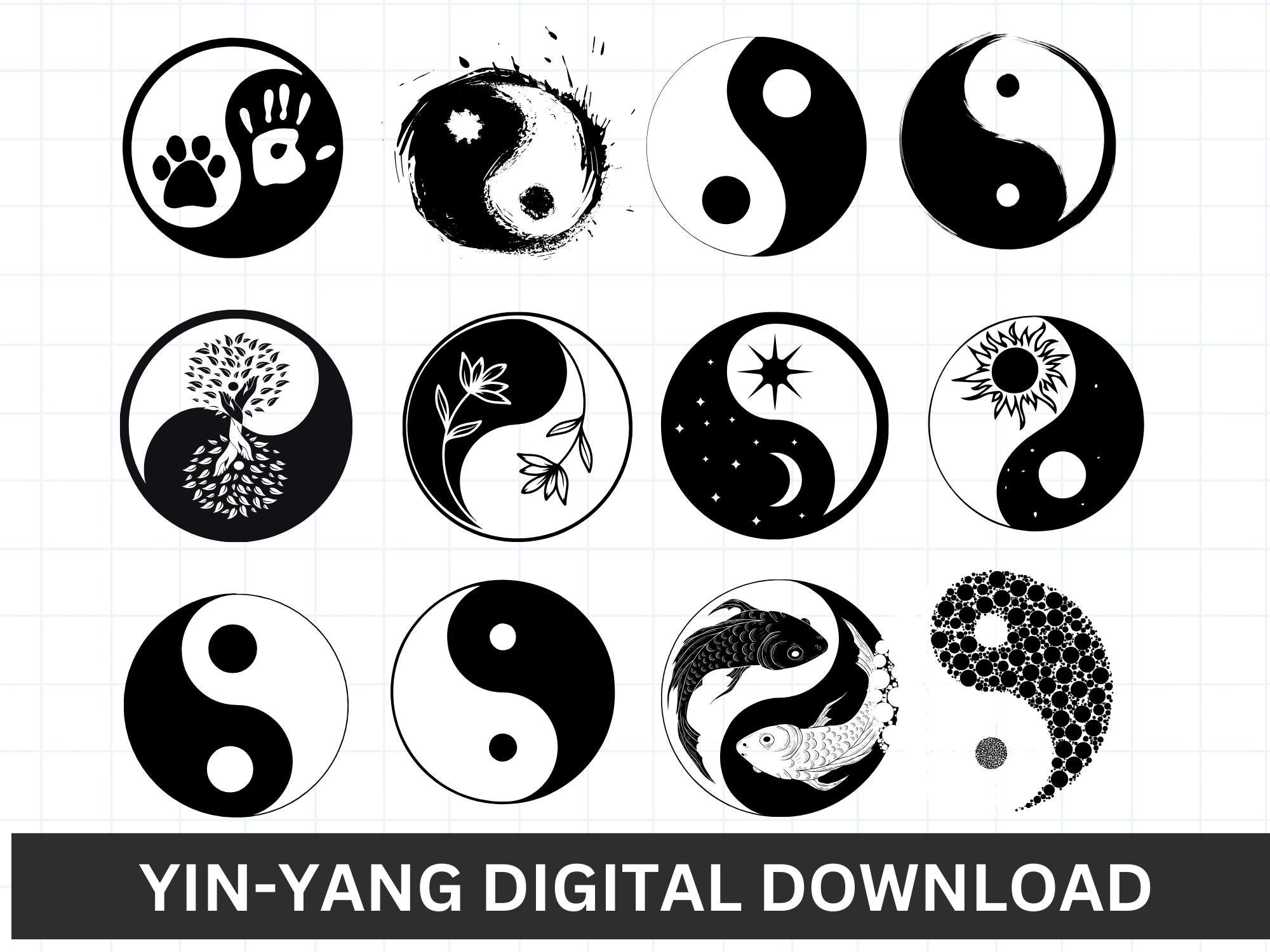 Yin and Yang SVG Files | Yin-yang Cut Files | Yin and Yang Vector Files ...