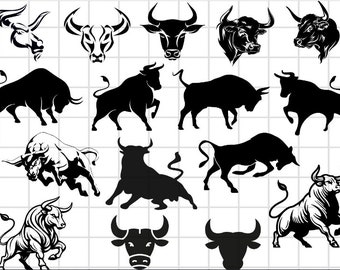 Bull SVG Bundle, Bull Clipart Bundle, Bull Cut Files, Bull Cricut, Bull ...