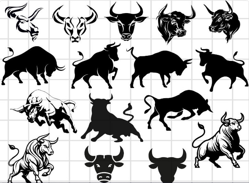 Bull SVG Bundle, Bull Clipart Bundle, Bull Cut Files, Bull Cricut, Bull ...