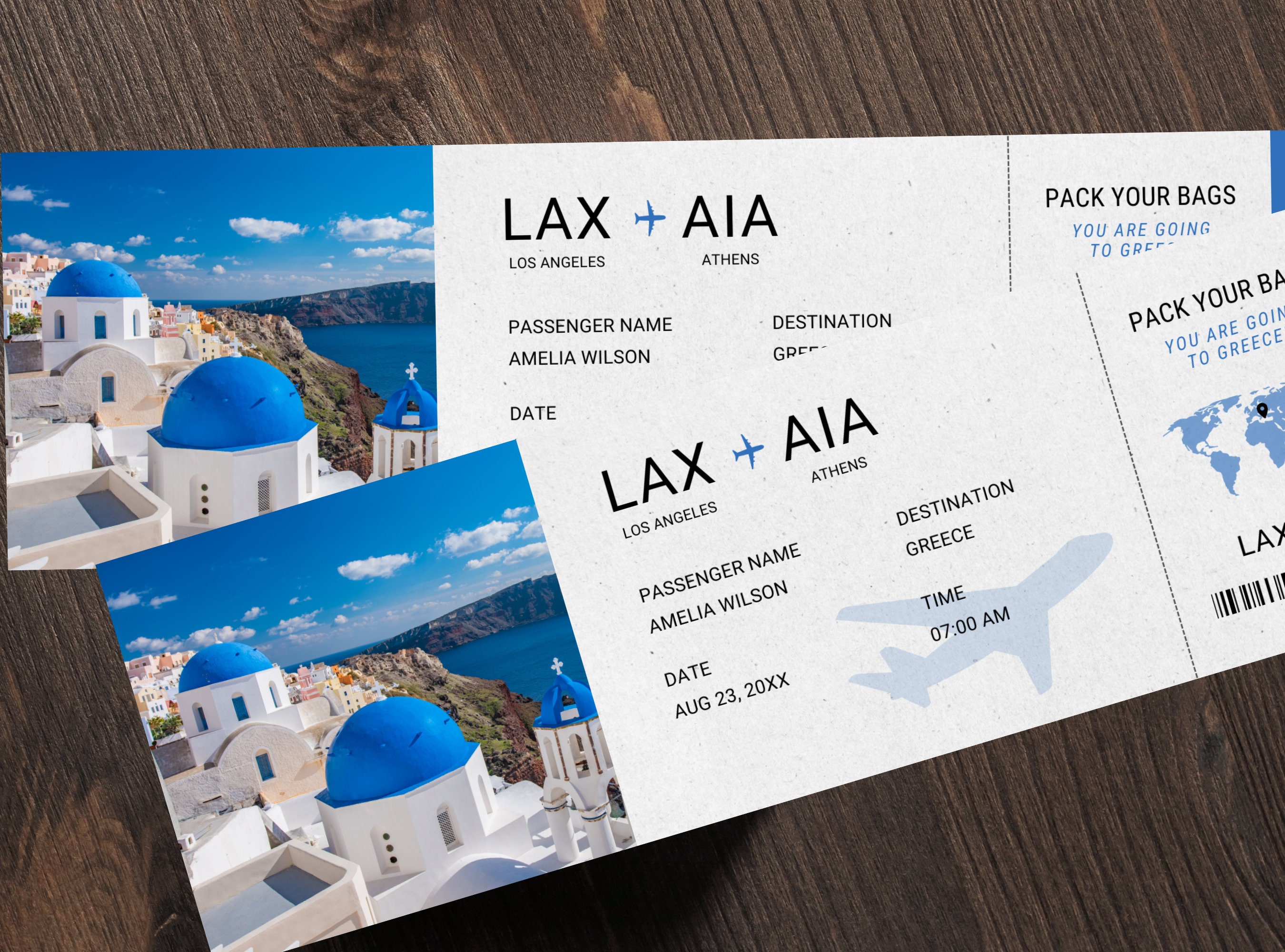 Editable Airline Ticket Template: Surprise Vacation Gift (canva) - Etsy