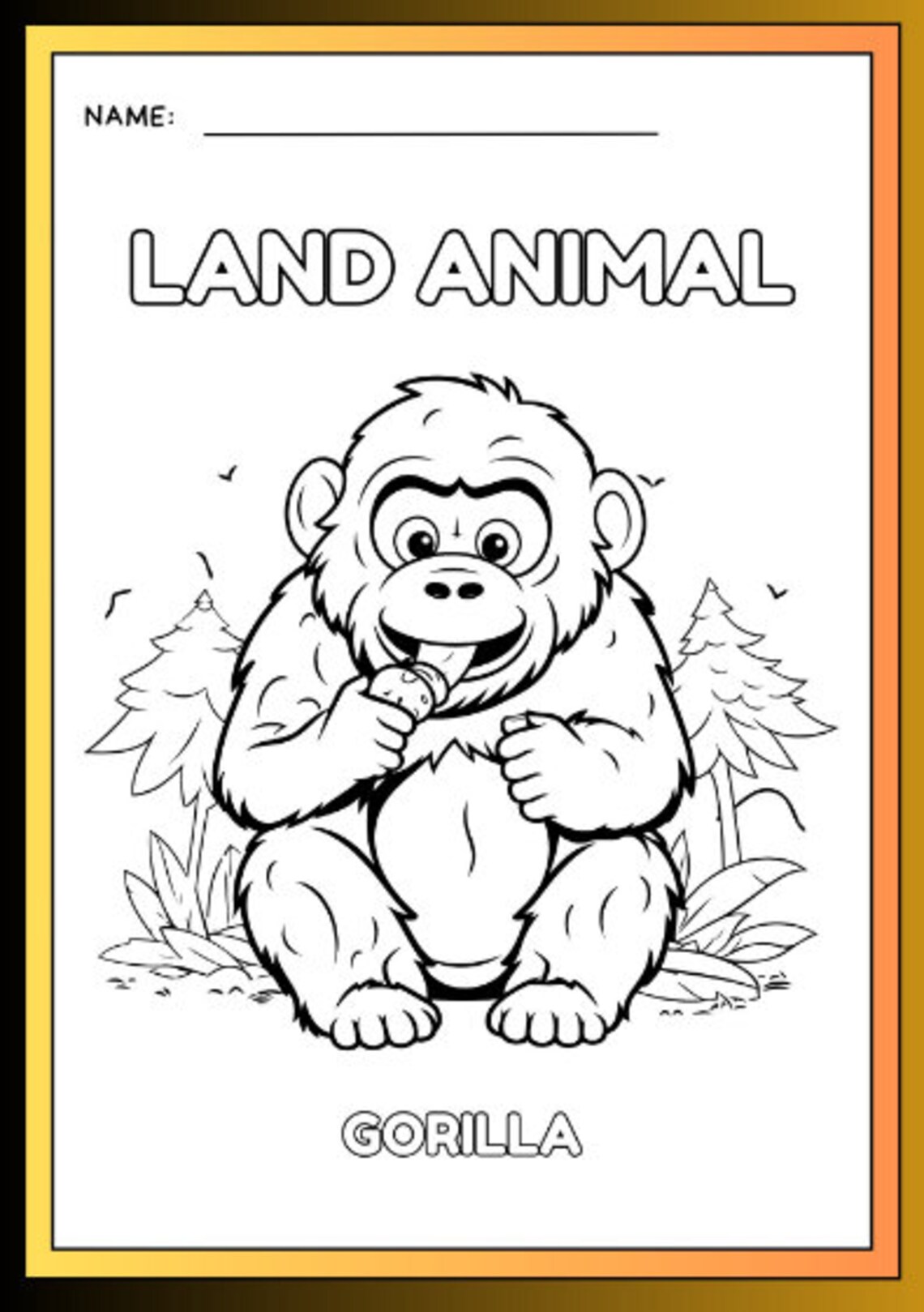 Wild Animal Coloring Pages: Fun Kids Activity (digital Download) - Etsy