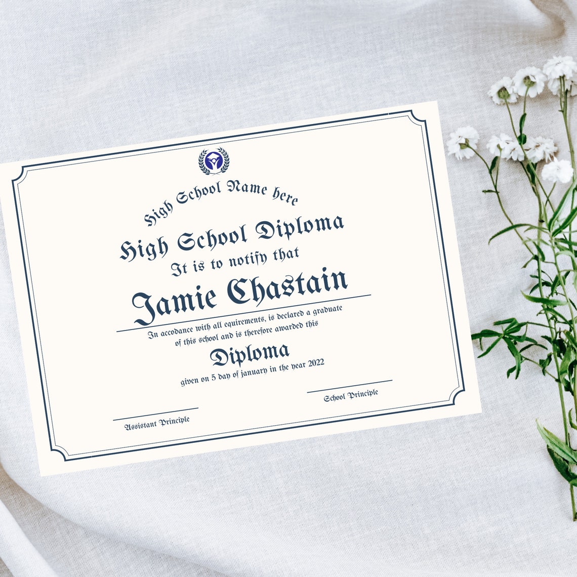 Editable High School Diploma Template Printable Homeschool Diploma GED ...