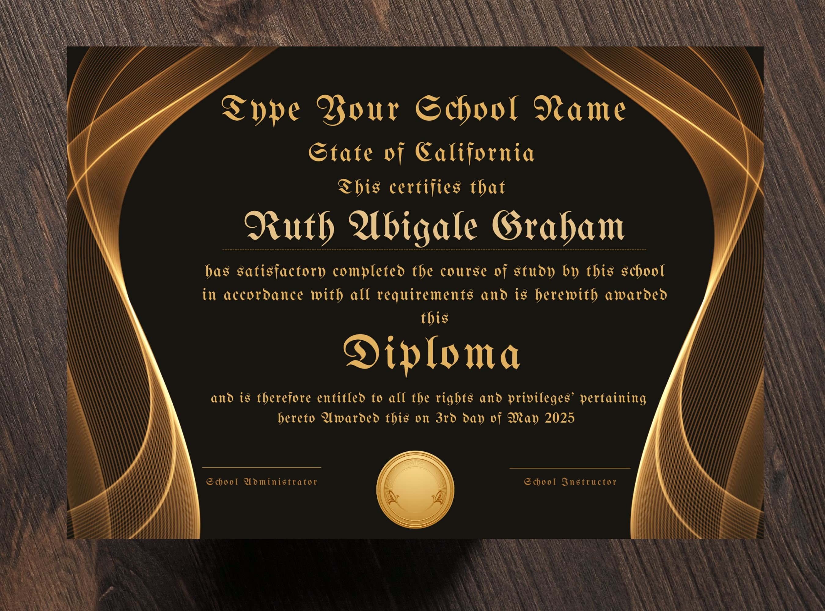 Editable High School Diploma Printable Homeschool Diploma Template ...
