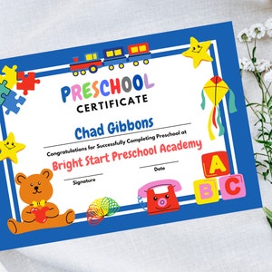 Editable Preschool Diploma| Printable School Diploma Certificate ...