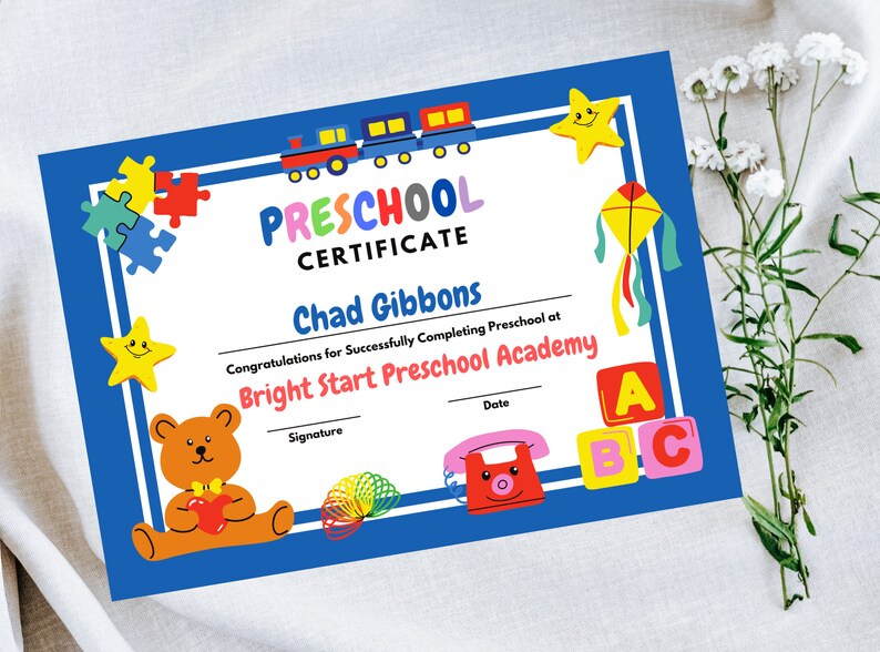 Editable Preschool Diploma Printable School Diploma Certificate School ...