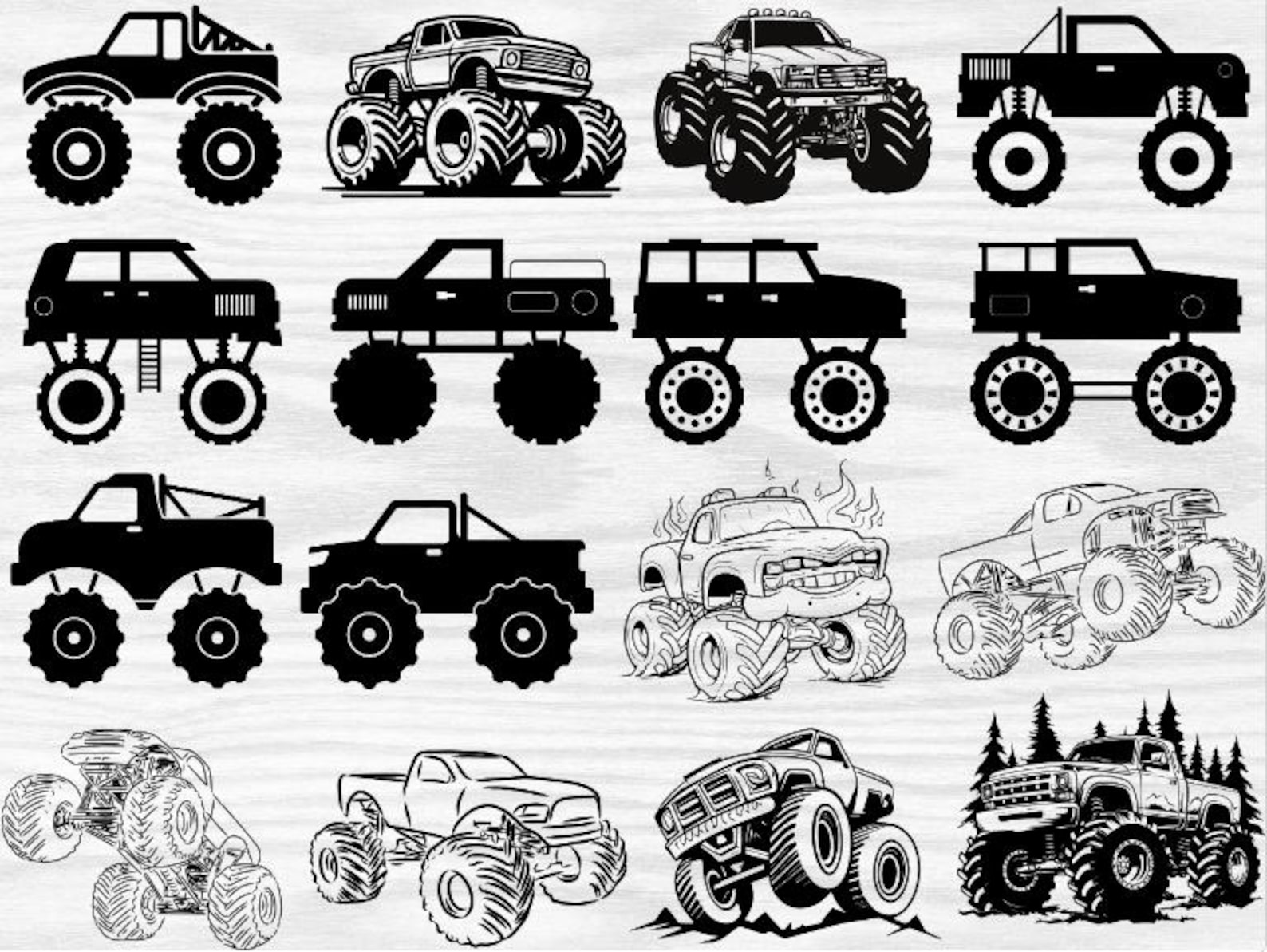 Monster Truck Svg Bundle, Monster Truck Vector, Monster Truck Clipart ...