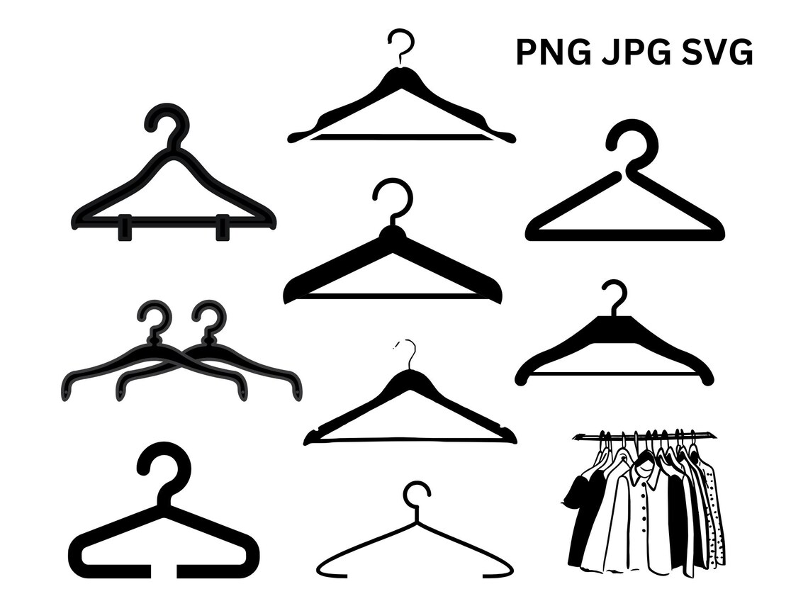 Hanger SVG Bundle, Hanger Vector, Wood Hanger Svg, Hangers Svg, Coat ...