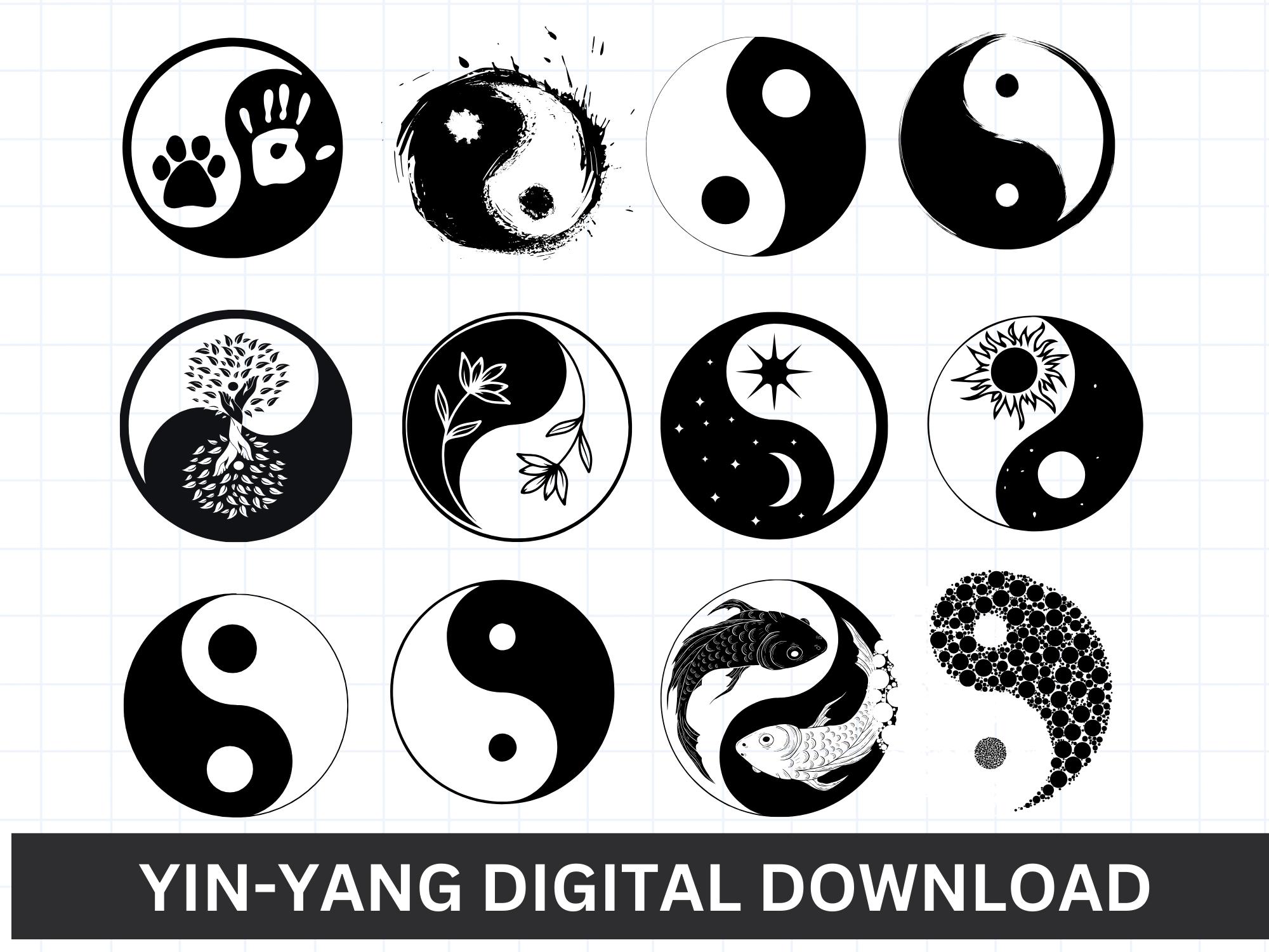 Yin and Yang SVG Files | Yin-yang Cut Files | Yin and Yang Vector Files ...