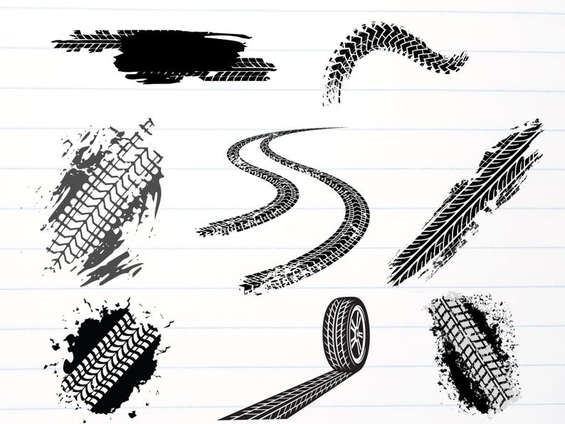 Tire Track SVG, Tire Tracks Svg Bundle, Tire Track Pattern SVG, Tire ...