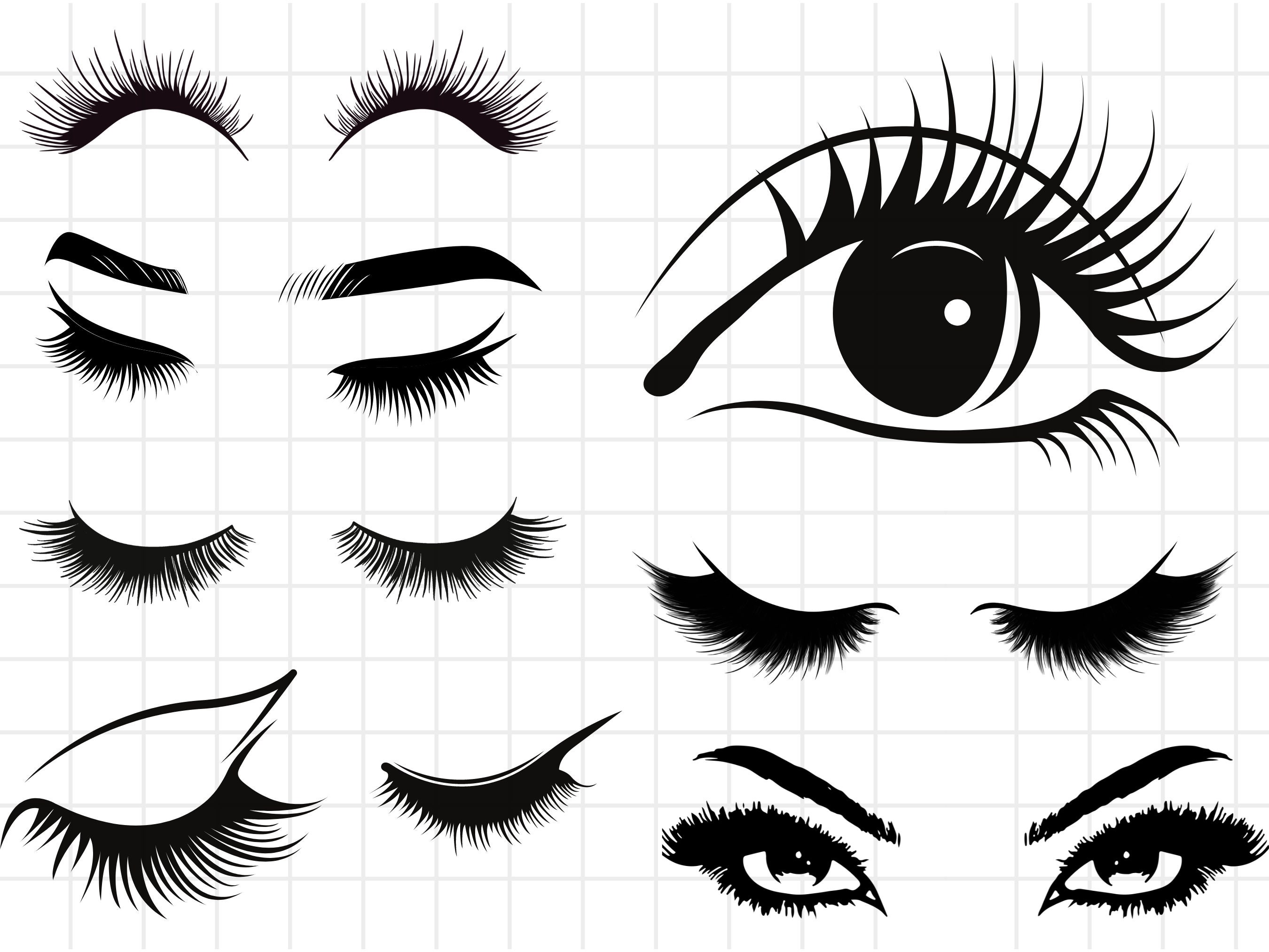 Eyelash Svg, Eyelash Svg Bundle, Eyelashes Svg, Eye Lashes Svg, Eye ...