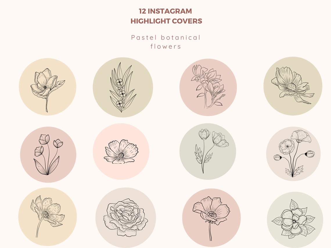 Botanical Instagram Highlight Covers | Flowers Plants Leaves Story ...