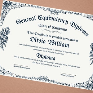 Printable General Education Diploma - Etsy